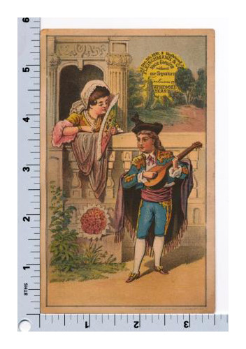 Man Serenades Woman w Guitar Lute Victorian Trade Card 1890s ...
