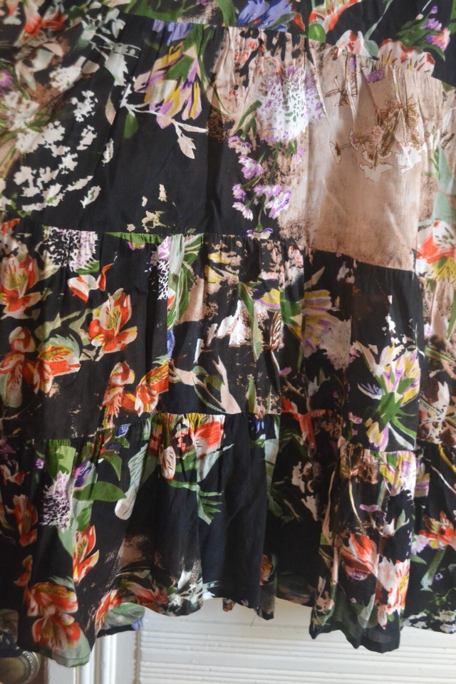 BLACK FLORAL TIERED SHEATH A LINE DRESS BY ORIENTIQUE NATURALLY ...