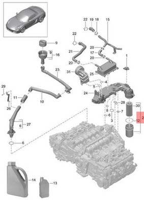 Genuine PORSCHE Repair Kit For Oil Filter (Complete) 0PB115403A | eBay