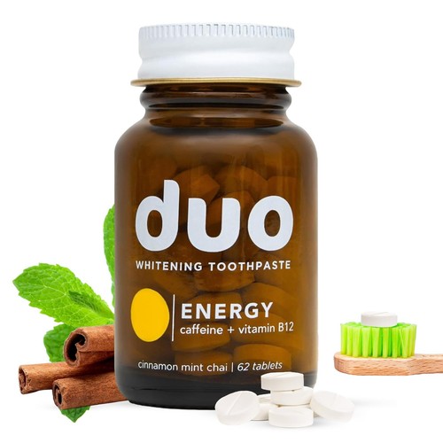 Duo Energy Toothpaste Tablets | Caffeine + B12 w/Nano-Hydroxyapatite ...