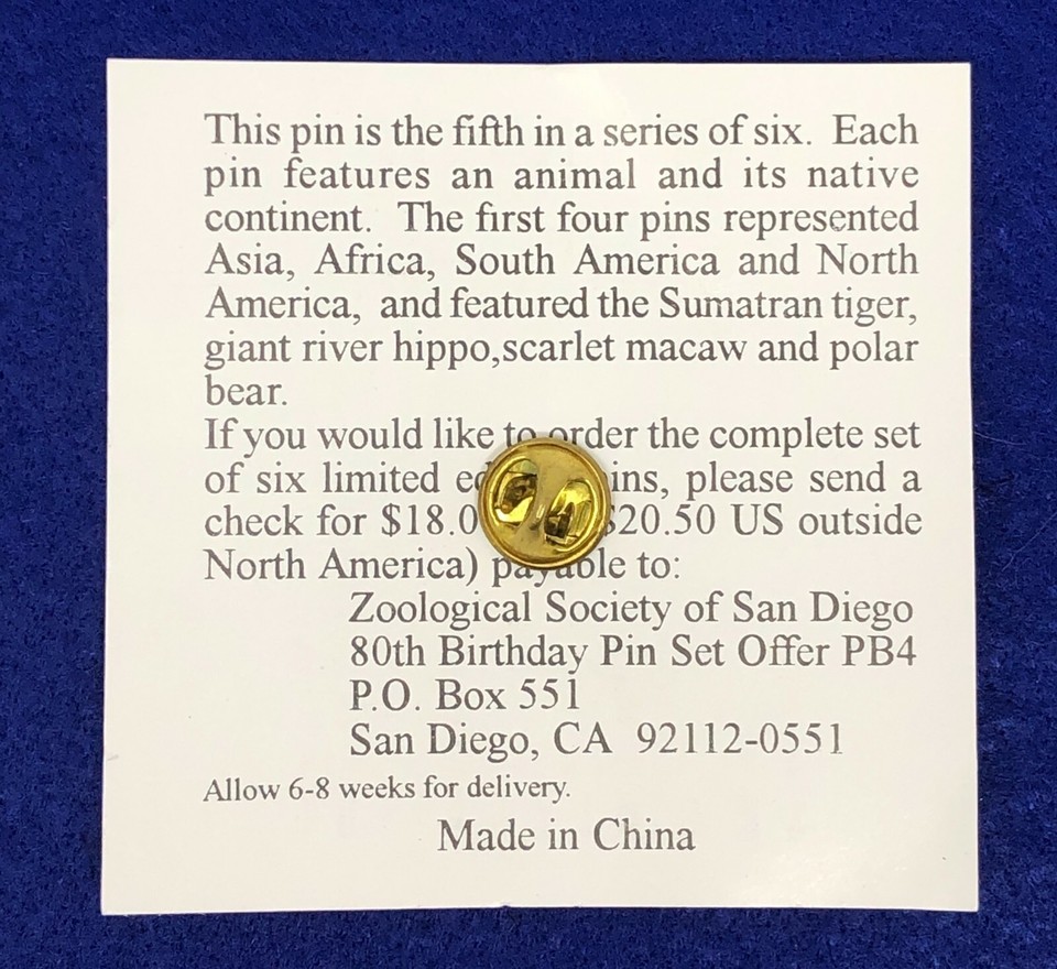 San Diego Zoo Pin Celebrate Australia Koala 80 Year Anniversary 1916 ...