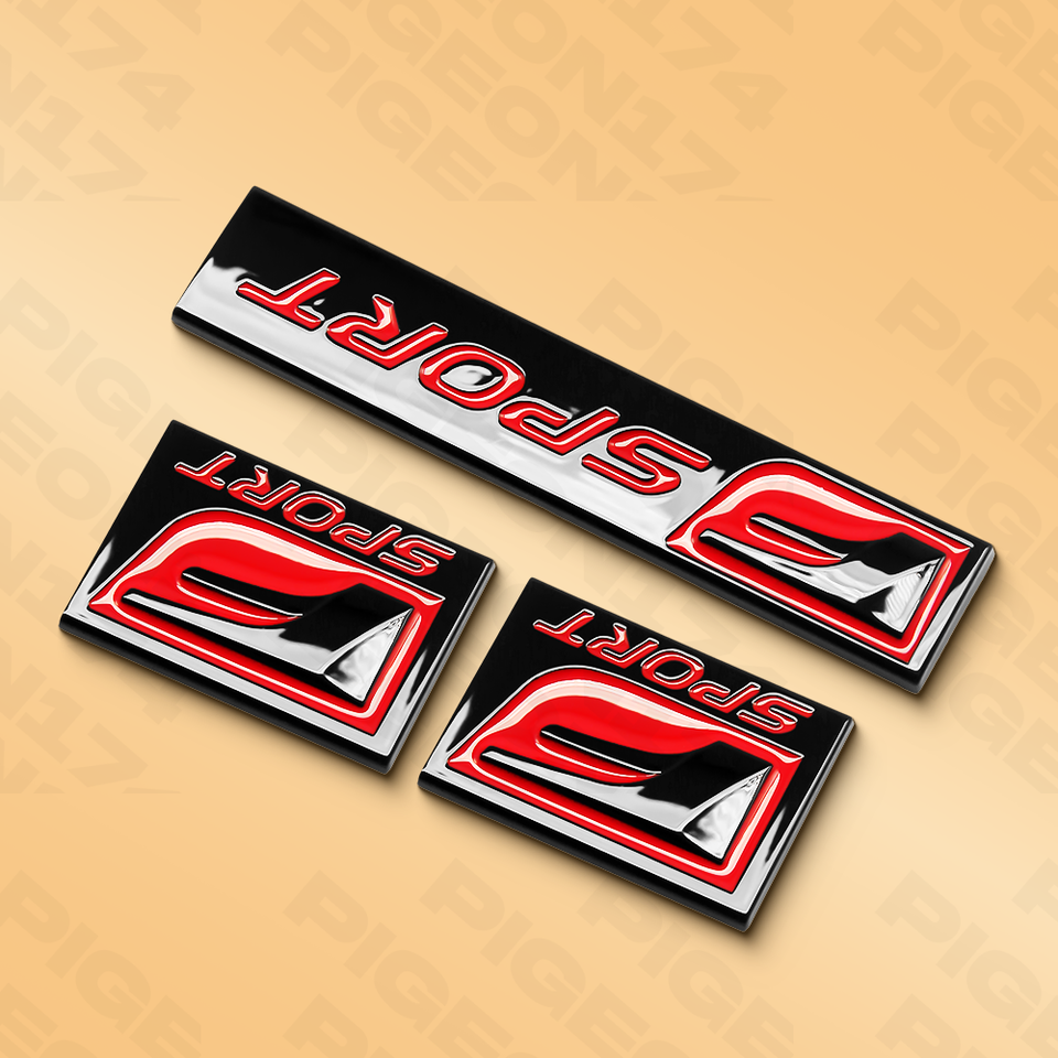 3D Black Red F-sport Emblem Fender Trunk Badge For IS RCF ISF RX CH CT ...
