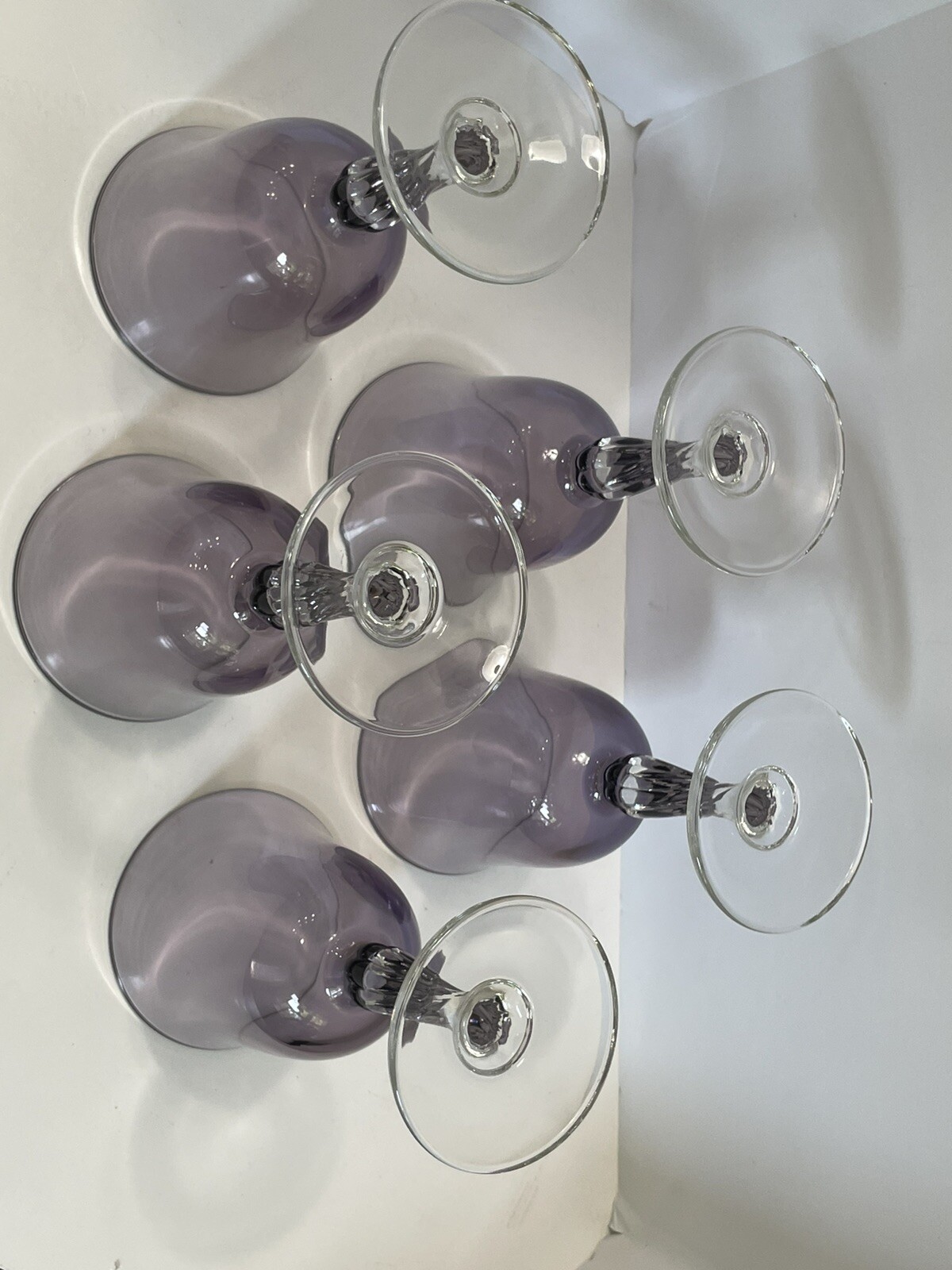 Cristal D’Arques Glass Large Water Goblets Amethyst Cup Shaped Clear ...