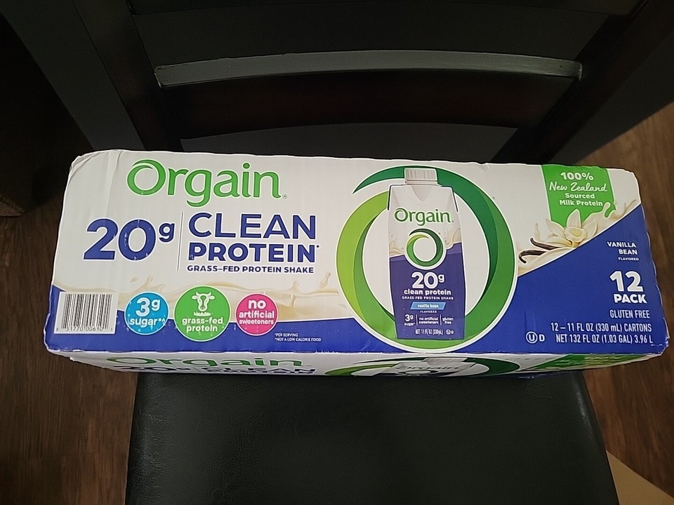 Orgain Clean Protein Shake Grass Fed Dairy Vanilla Bean 12ct- 20g ...