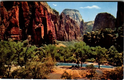 Postcard UT Temple of Sinawava Zion National Park Natural Amphitheatre ...
