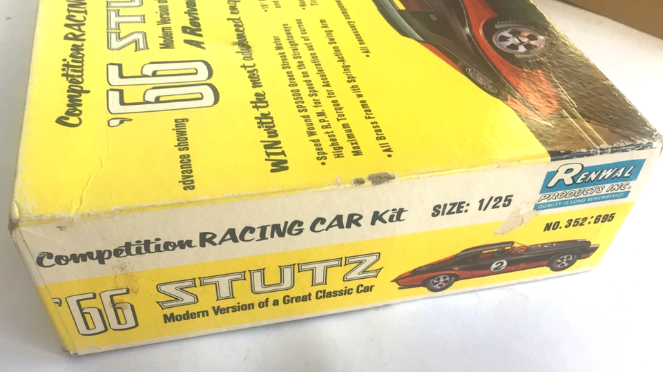 Renwal #352 1966 Stutz 1/25 Slot Car Kit 1960s Vintage Complete Unbuilt ...