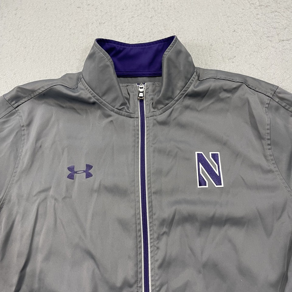 Northwestern Wildcats Jacket Mens Large Gray Under Armour Football TEAM ...