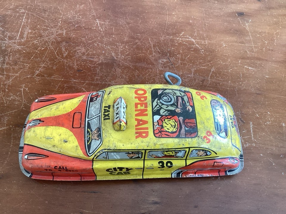 Vintage Lupor tin lithograph wind-up City Cab taxi toy JAPAN 1950s | eBay
