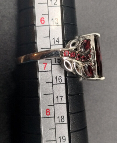 Ruby Red Multi Stone Marquise Cut BBJ 925 Sterling Silver Womens Ring ...