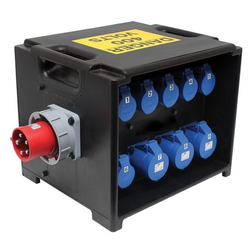 PCE MERZ 63Amp 415V Power Distribution Box 3x 32A, 6x 16Amp 240V Out ...