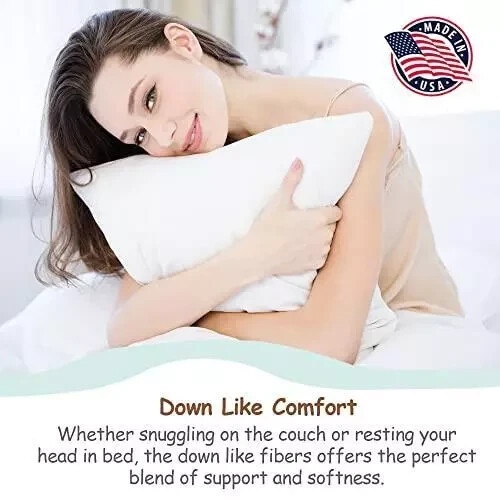 Pillowflex Synthetic Down Pillow Insert - 14x20 Down Alternative Pillow, Lumbar | eBay