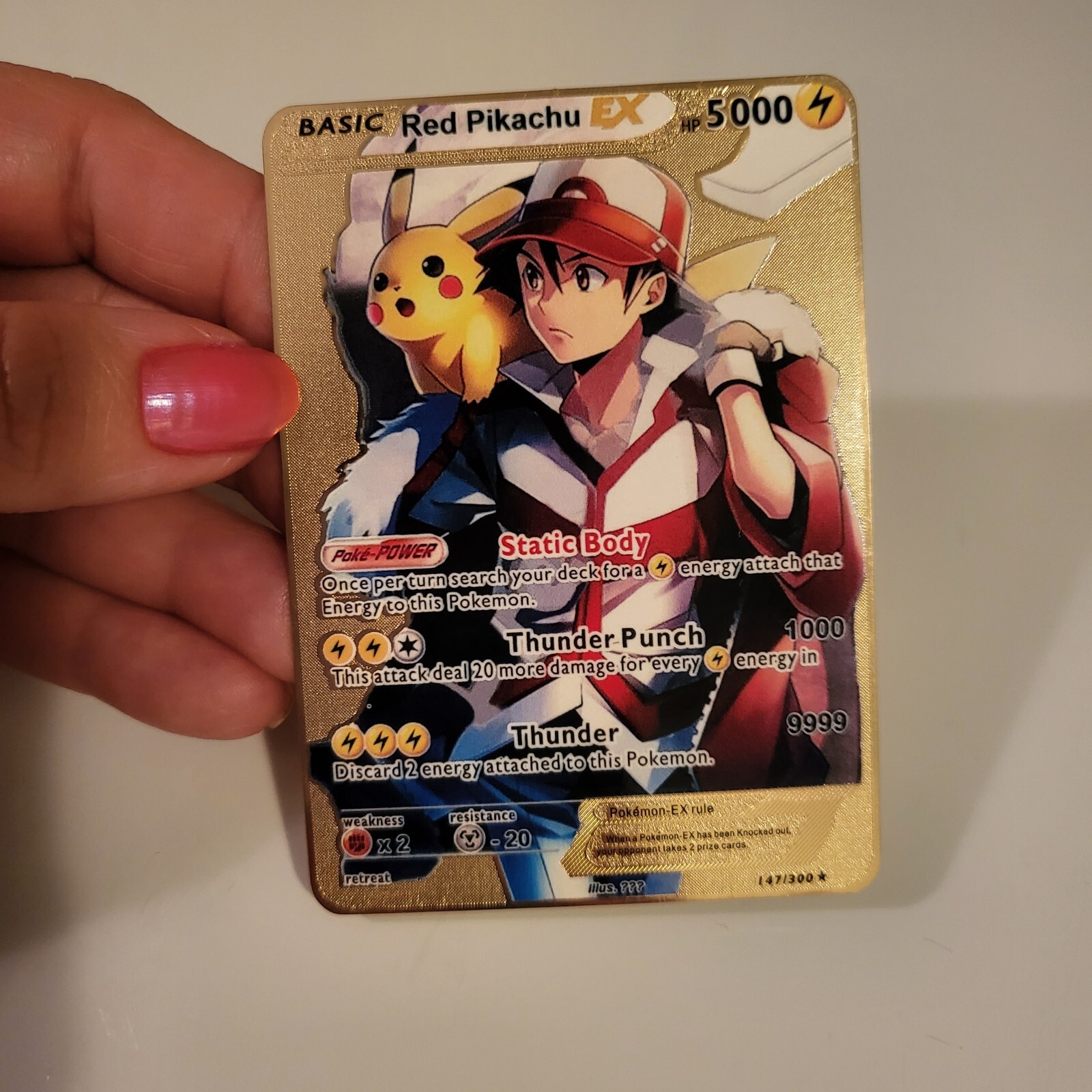 Red Picachu EX 5000 metal card | eBay