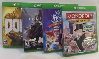 Xbox One Lot 4 Games Monopoly Fun Pack & Family Fun Pack, Destiny, Doom ...