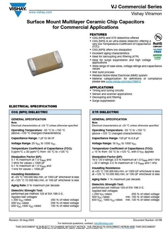 10PCS VJ1808Y103KXCAT VISHAY CAP CER 10000PF 200V X7R 1808 | eBay