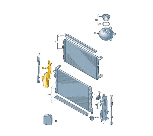 NEW VOLKSWAGEN JETTA MK7 A7 RIGHT RADIATOR AIR GUIDE 17A121284K ...