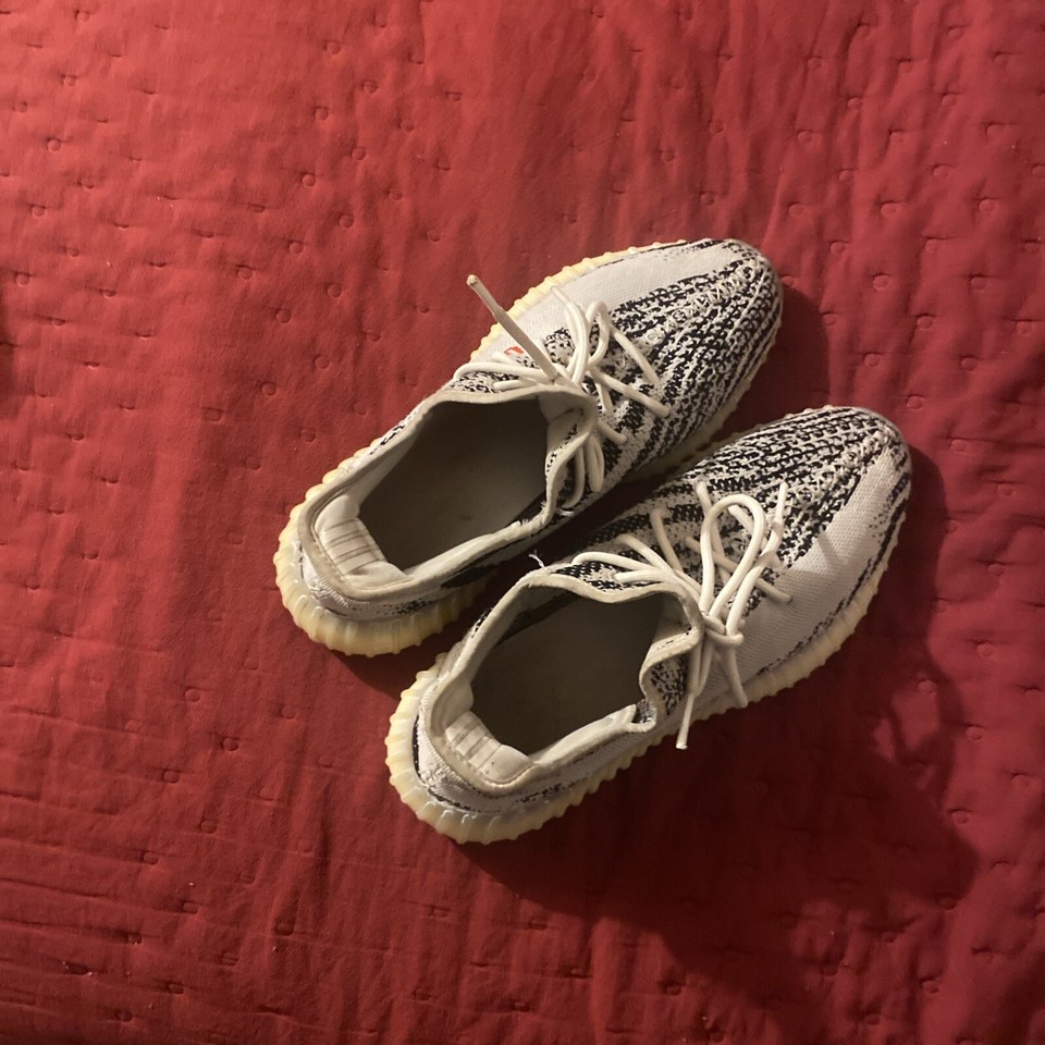 Size 10.5 - adidas Yeezy 350 V2 Zebra Boost White | eBay