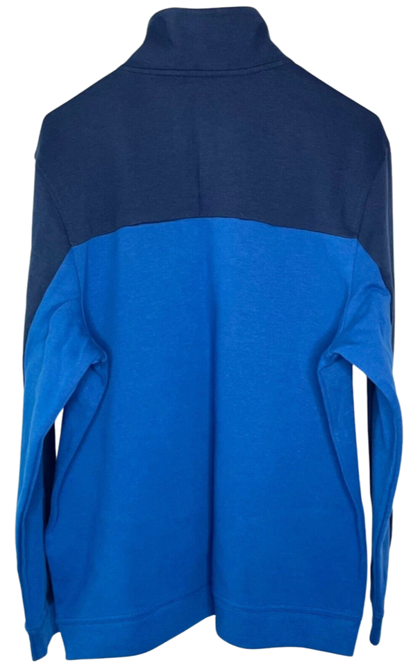 ALFANI XL BLUE COLORBLOCK SWEATSHIRT 61% COTTON LS QUARTER 1/4 ZIP ...