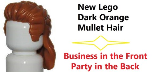 Lego Mullet Hair Dark Orange Queer Eye Boy Girl Long in Back Short in ...