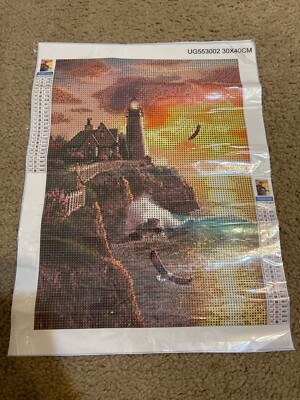 5D Lighthouse Diamond Painting Kit: Full Drill, 12X20 In, DIY Home ...
