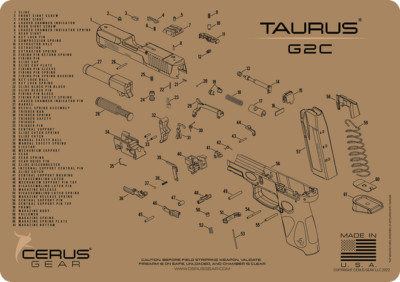 Taurus G2C Schematic Handgun Mat FDE | eBay