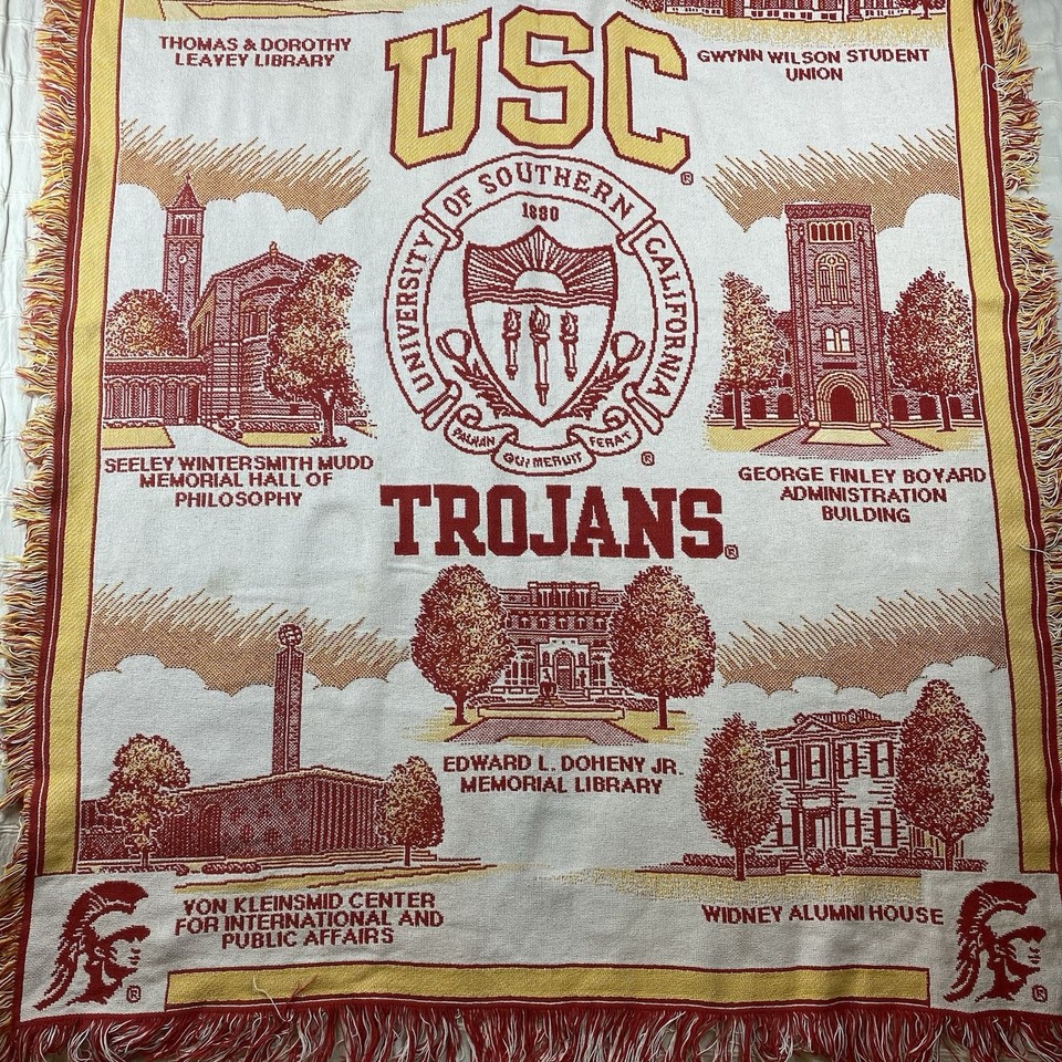 VTG USC Trojans Throw Blanket University of Southern California 61x47 ...