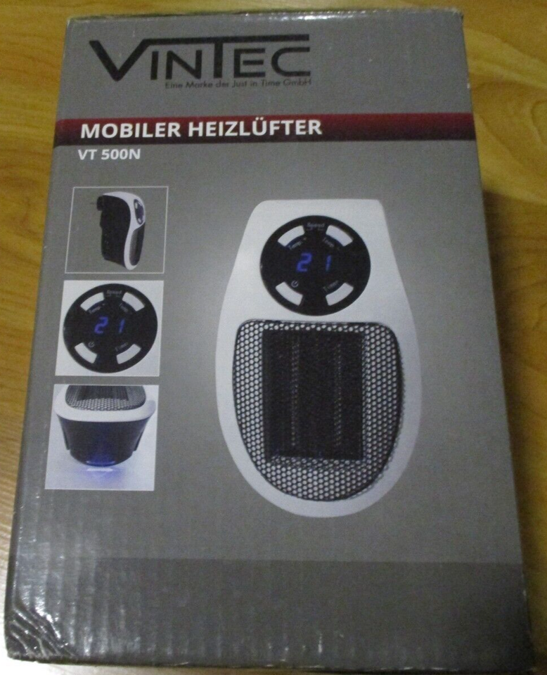 VINTEC Mobiler Heizlüfter VT 500N Timer Heizer Heizgerät Heizung ...