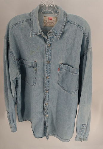 Levi's Red Tag Men's Denim Jean Shirt Size L Metal Button | eBay