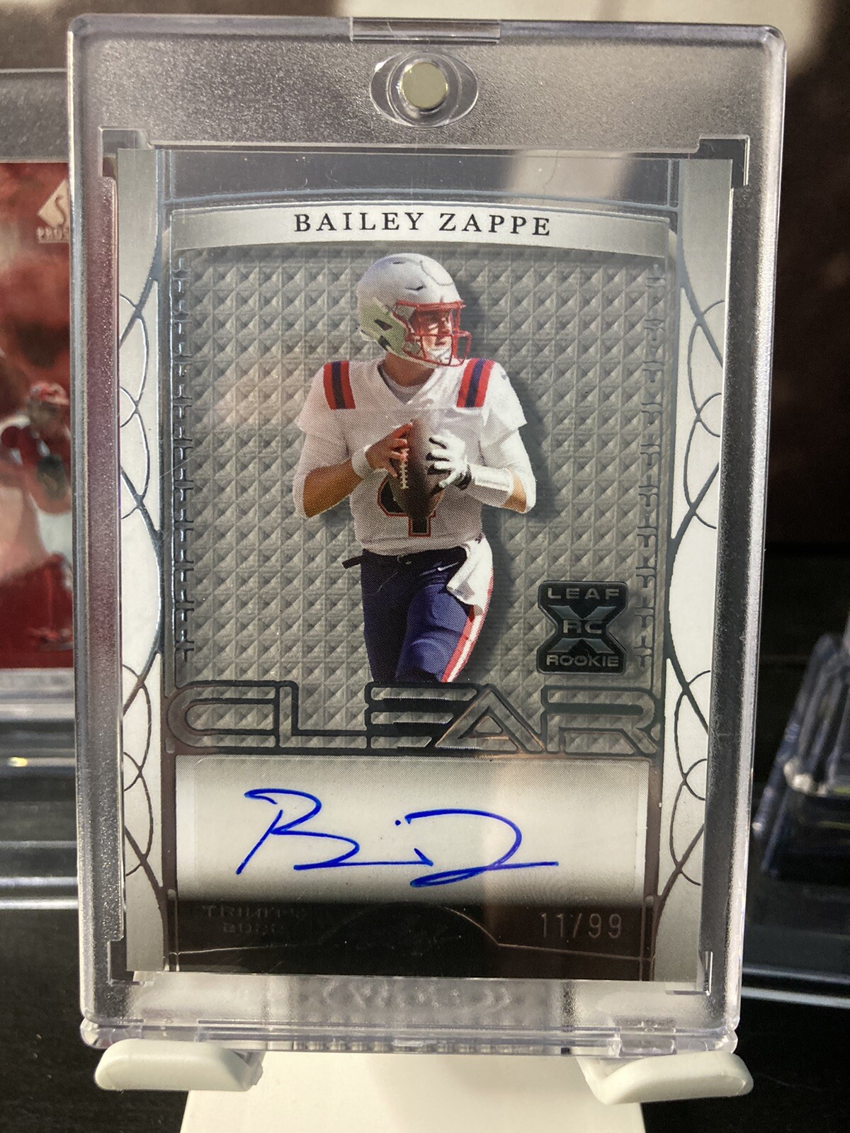 2022 Leaf Trinity ROOKIE Bailey Zappe Clear Autograph 11/99 New England ...