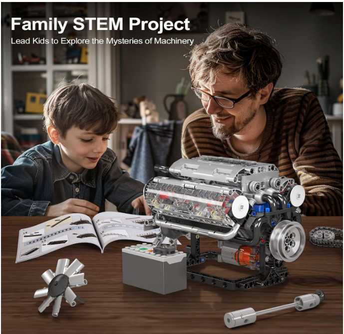 For Adults V8 Combustion Engine Model Building Kits Internal DIY Hobby ...