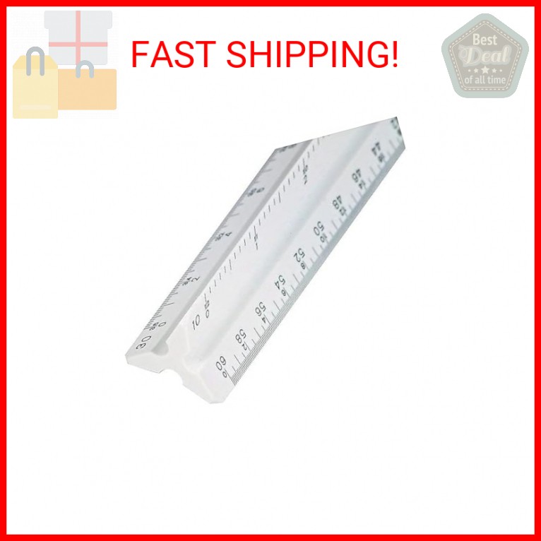 STAEDTLER 12in Engineer Scale Ruler - Triangular Engineering Ruler with ...