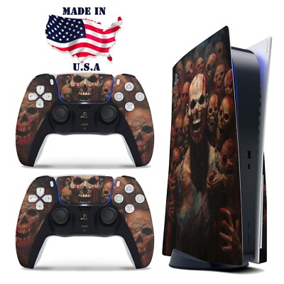 PS5 Disc Version Console & Controller Vinyl Skin Decal Wrap Horror ...