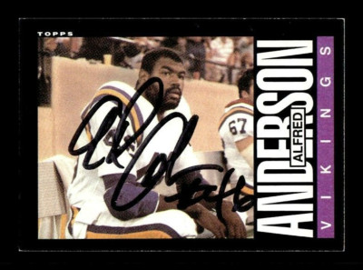 ALFRED ANDERSON SIGNED 1985 TOPPS FOOTBALL #90 MINNESOTA VIKINGS ON ...