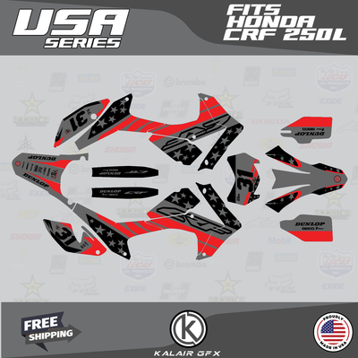 Graphics Kit for HONDA CRF250L 2017-2020 USA Series - Red Shift | eBay