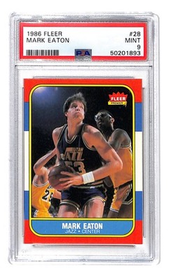 1986 Fleer #28 Mark Eaton PSA 9 MINT RC Rookie | eBay