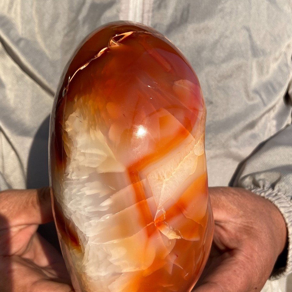 4.41LB Rare Natural Red Agate Geode Carnelian Crystal Mineral Specimen ...
