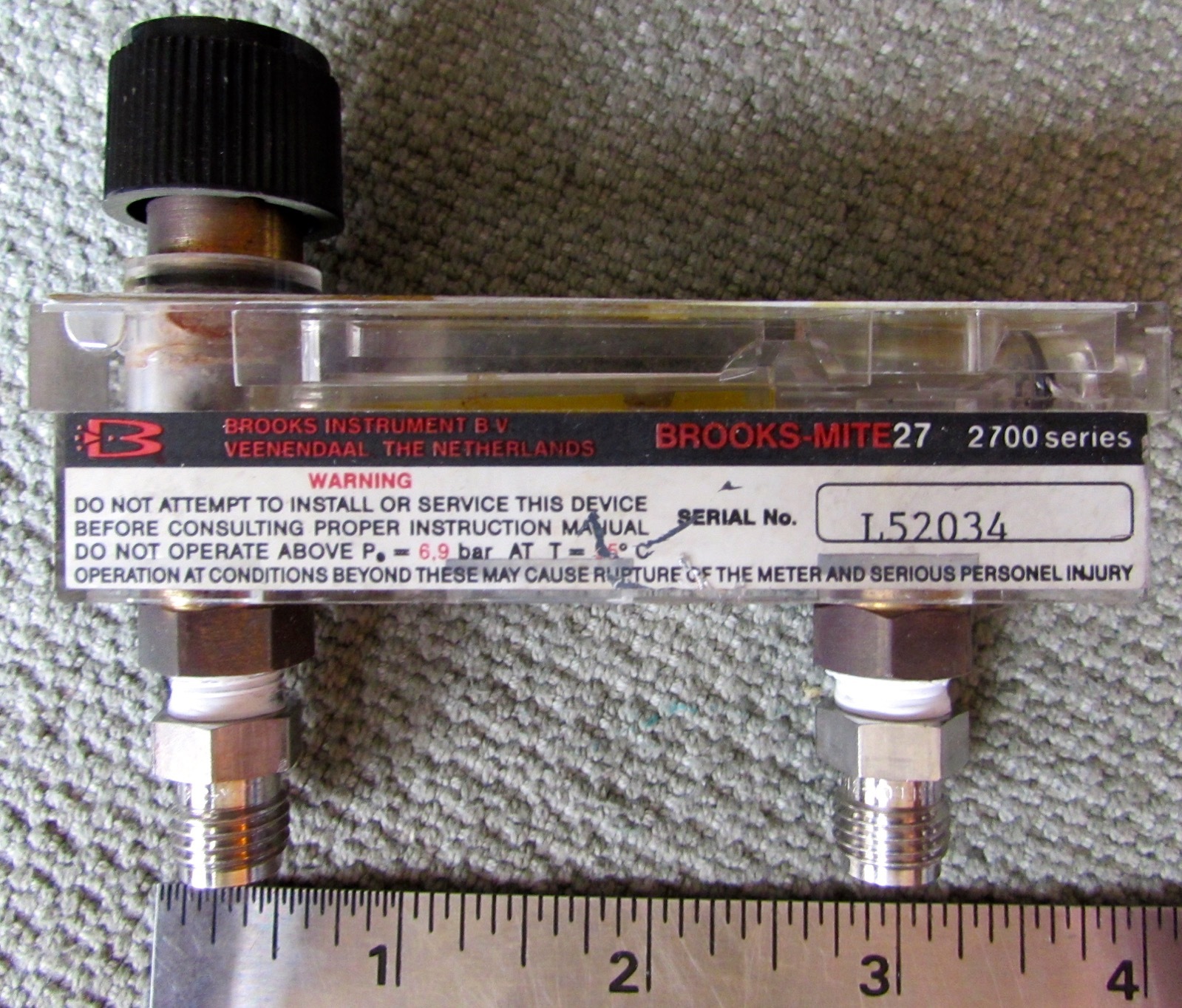 Brooks Air Flowmeter Brooks-Mite27 2700 Series Swagelok Tube Adapters ...