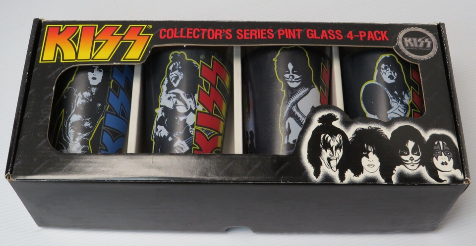 KISS ALBUM COVERS PINT GLASSES SET OF 4 NEW IN BOX | eBay
