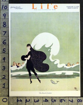 1921 REA IRVIN BEAUTY BEACH COMBER NAUTTICAL FLIRTING LIFE ART MAG ...