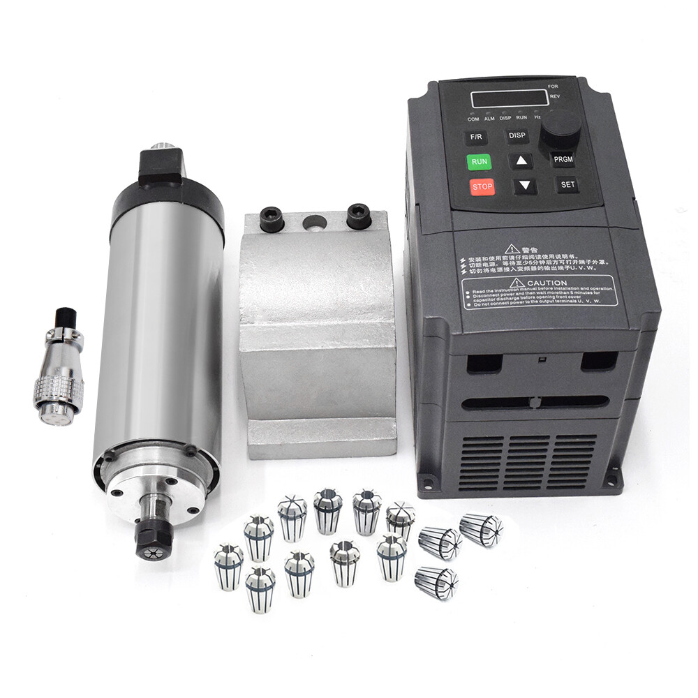 CNC Spindle Motor Air-Cooled 800W 1.5KW 2.2KW 400Hz & VFD Inverter ...
