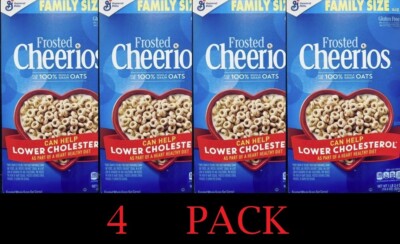 4x FAMILY SIZE FROSTED CHEERIOS Gluten Free Whole Grain Oats Cereal 18. ...