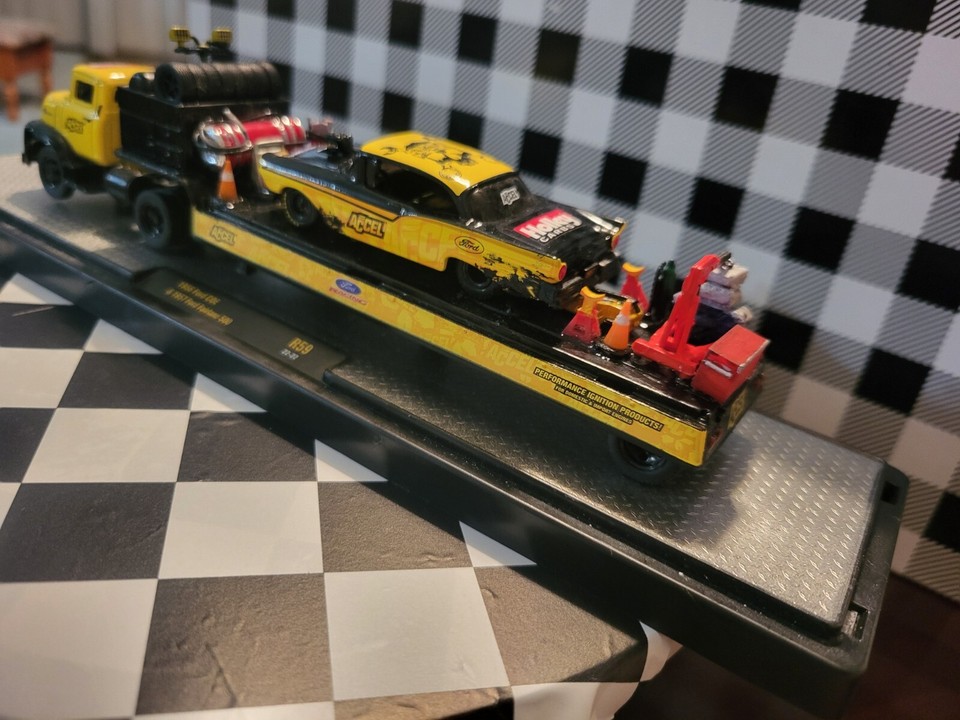 M2 1/64 Diecast Customized Accel Set 56 Ford COE & 57 Ford Fairlane500 ...