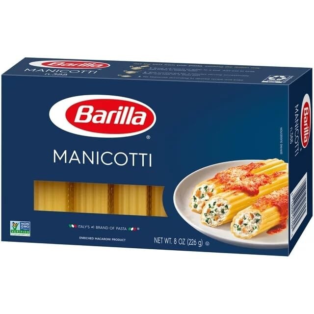 Barilla Manicotti Shells - 8 oz 76808517095| eBay