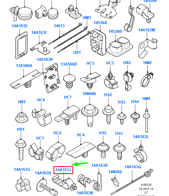 FORD TRANSIT CONNECT MK1 Wiring Slamp Clip 1204783 2T1R-14A169-CA NEW ...