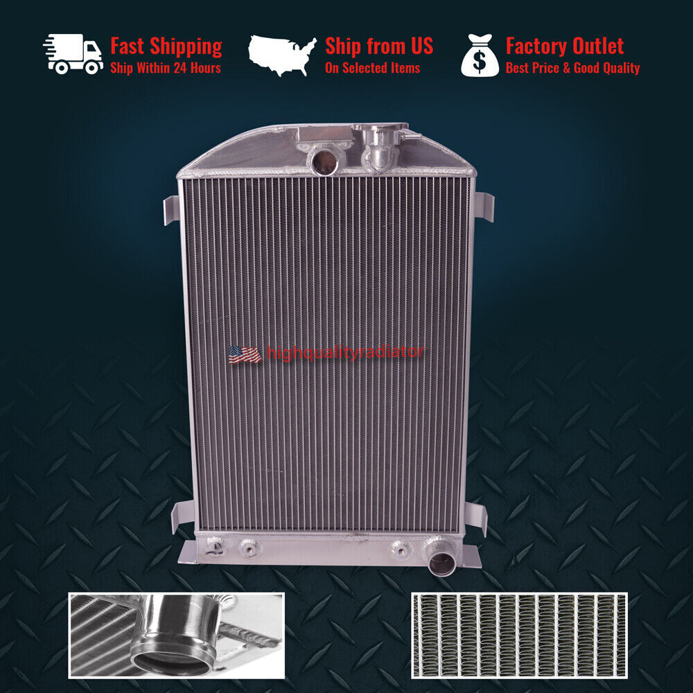 Aluminum Radiator Fit 1935-1936 Ford 28" High CHEVY-V8-Engine w/Cooler ...