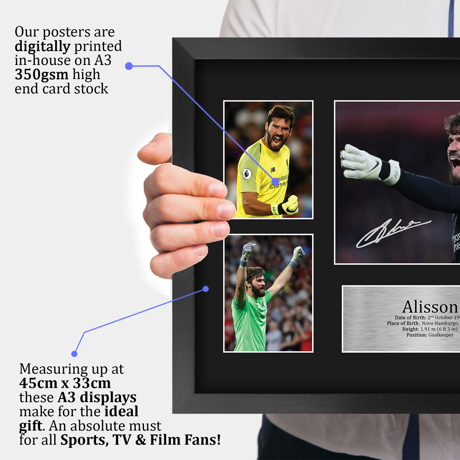 Alisson Becker Signed Plaques Pre Printed Autograph Gift for Liverpool ...