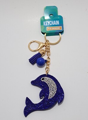 Dolphin Keychain Bedazzled Rhinestone Backpack Charm Crystal Bag Charms ...