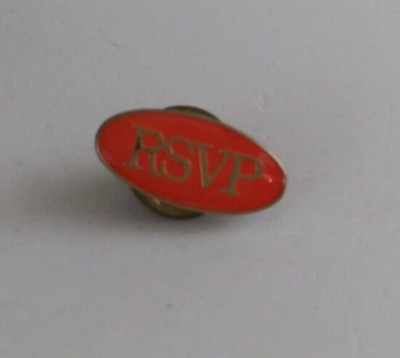 Vintage Orange RSVP Lapel Hat Pin | eBay