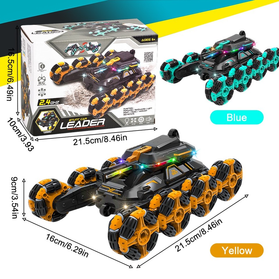 4WD 2.4GHz Stunt Car Toys Dual Remote Control Hand Gesture Sensing RC ...