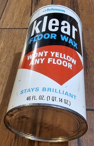 Vintage Johnson Klear Floor Wax Finish Polish 1960s 46fl oz READ 75-80% ...