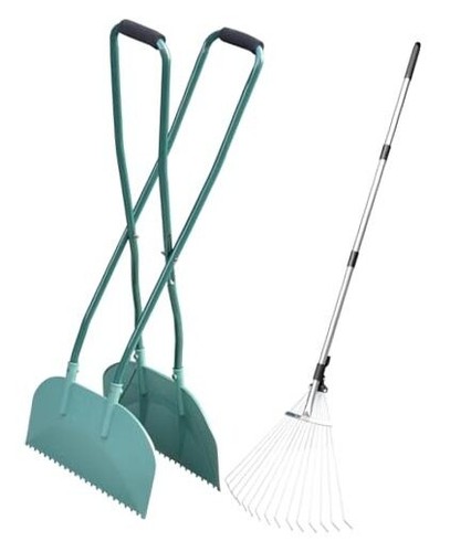 Leaf Grabber Adjustable Rake Leaf Picker Upper Scoops with Long Handle ...